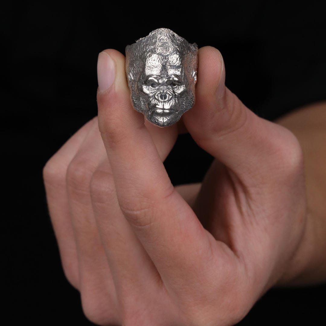 Wild Angry Gorilla Ring: African Gorilla Men Ring, Animal Jewelry, Ape ...