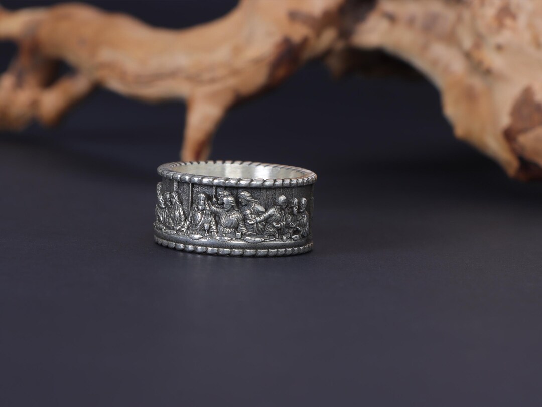 The 12 Apostles of Christ Band Ring, Leonardo the Last Supper Men Ring ...