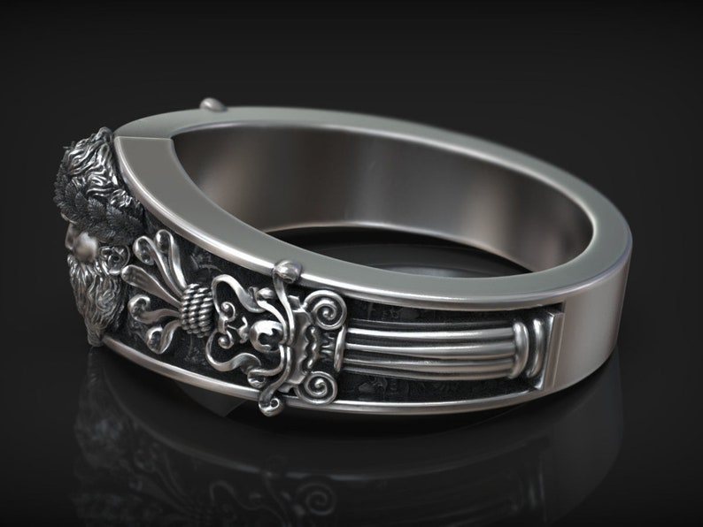 Engraved Zeus Head Ring, Greek God Zeus Band Ring, Greek Mythology Band ...