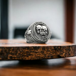 Gothic Gemini Symbol Ring, Signet Zodiac Ring, Memento Mori Horoscope ...