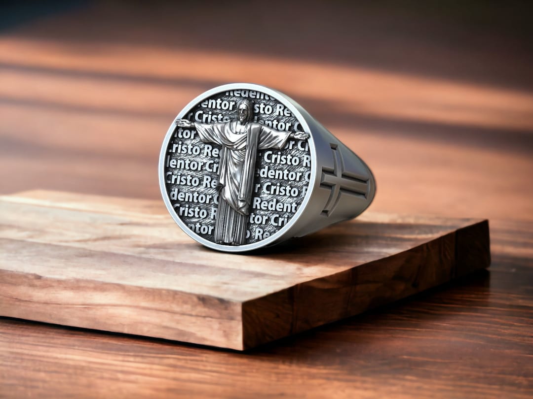 Cristo Redentor Statue Ring, Religious Catholic Ring, Jesus Prayer to ...