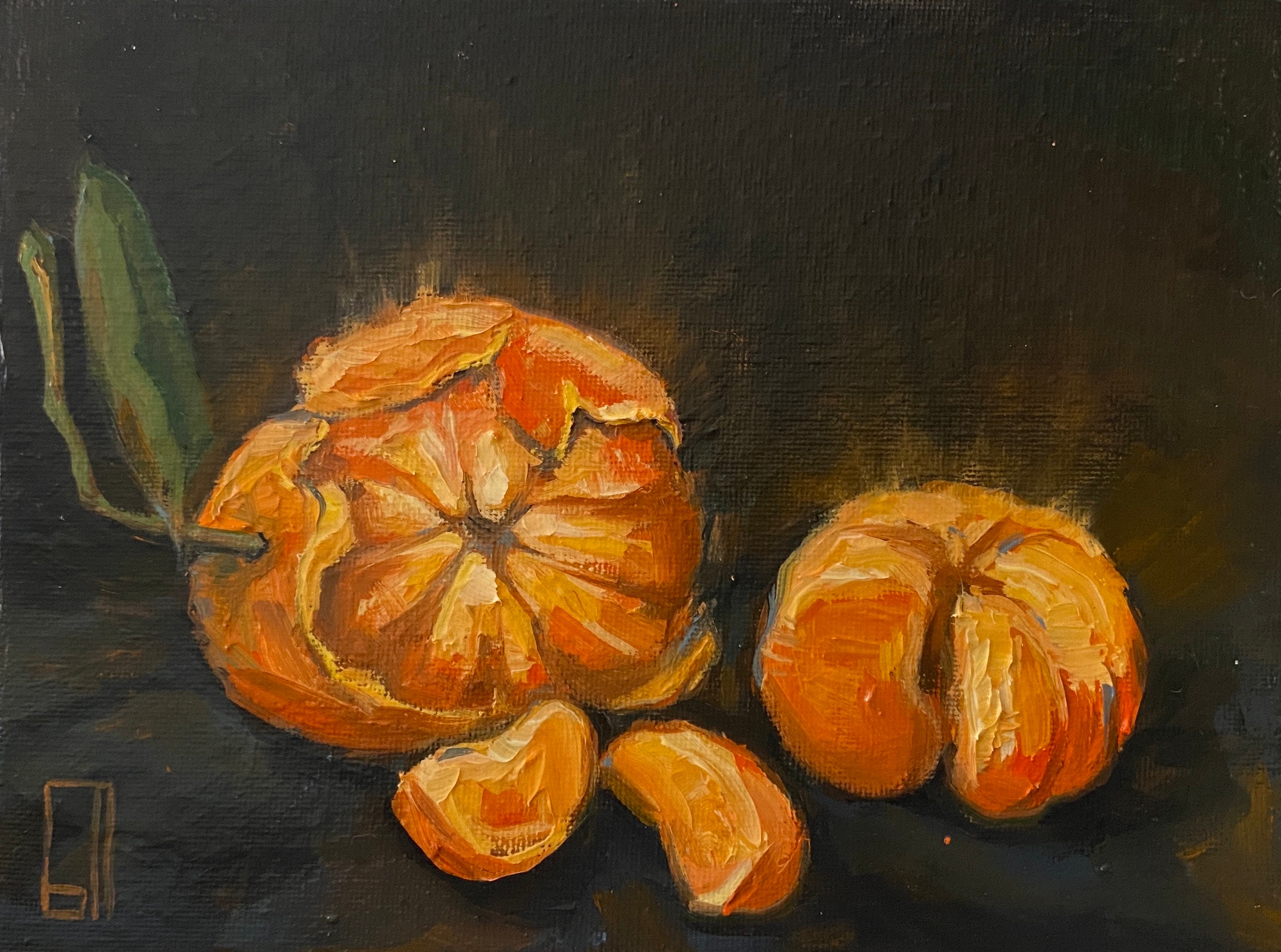 Mr. Mandarin and Mrs. Mandarin. Oil Painting on Canvas. Fruit Painting ...
