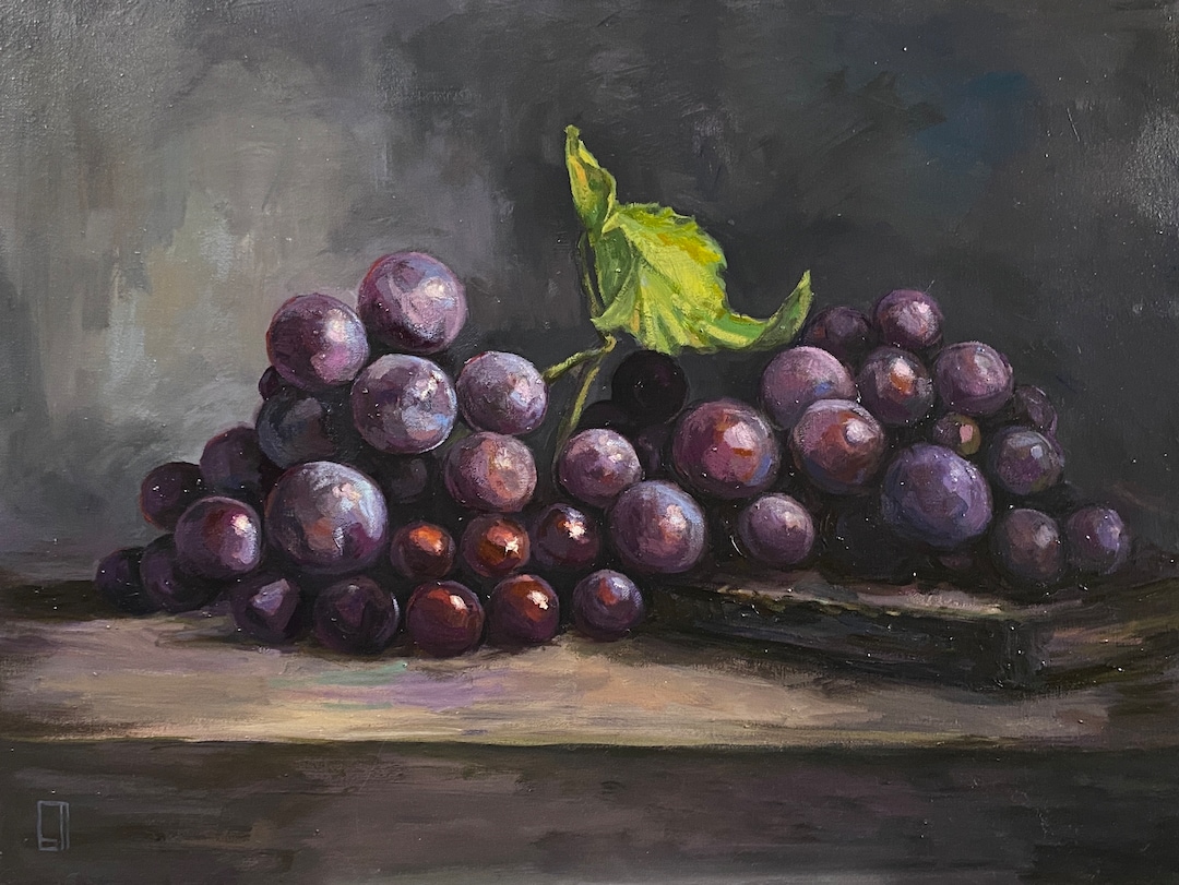 Grapes. Original Oil Painting on Canvas - Etsy