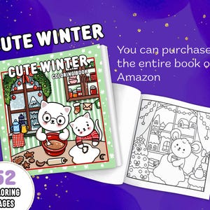10 Christmas Coloring Pages. Cute Hand-drawn Winter Animals. Cute ...