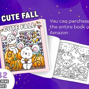 Autumn Cozy Kawaii Coloring Pages – 6 Aesthetic Hand-drawn Doodles for ...