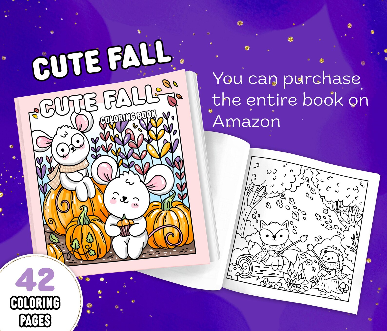 Autumn Cozy Kawaii Coloring Pages – 6 Aesthetic Hand-drawn Doodles for ...
