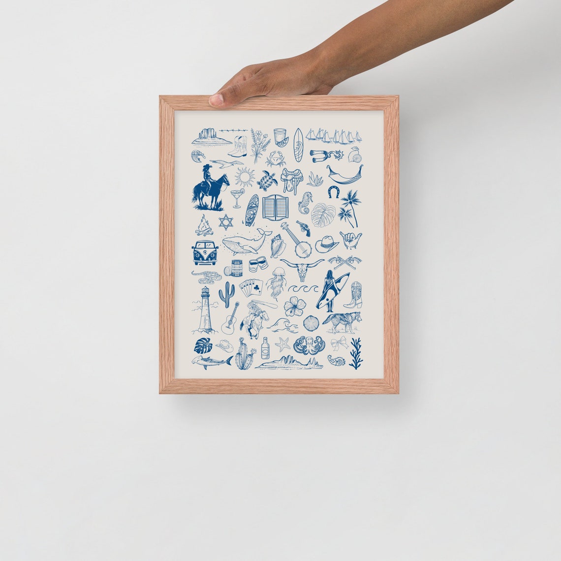 Coastal Cowgirl Decor Dorm Room Aesthetic Framed Poster - Etsy