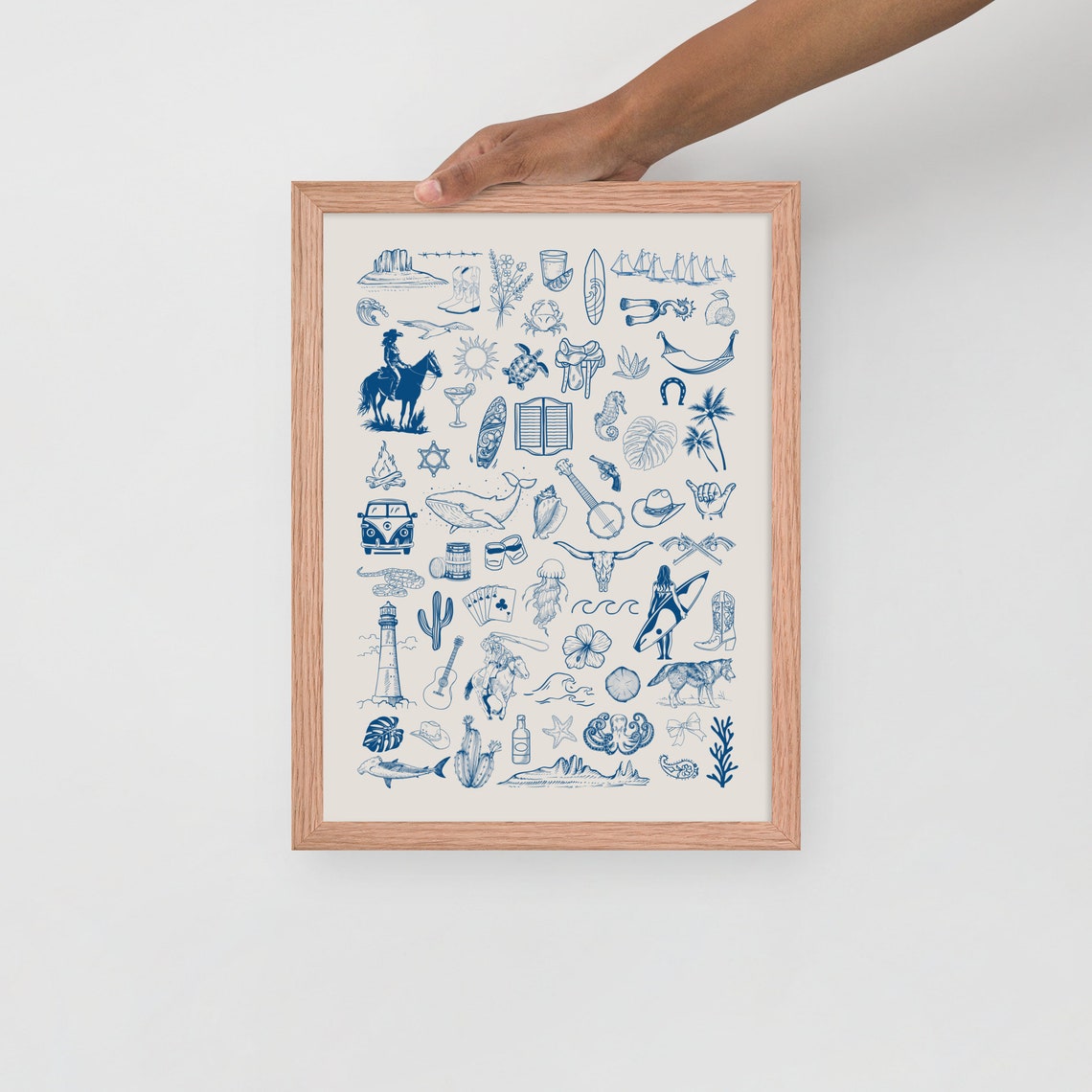 Coastal Cowgirl Decor Dorm Room Aesthetic Framed Poster - Etsy