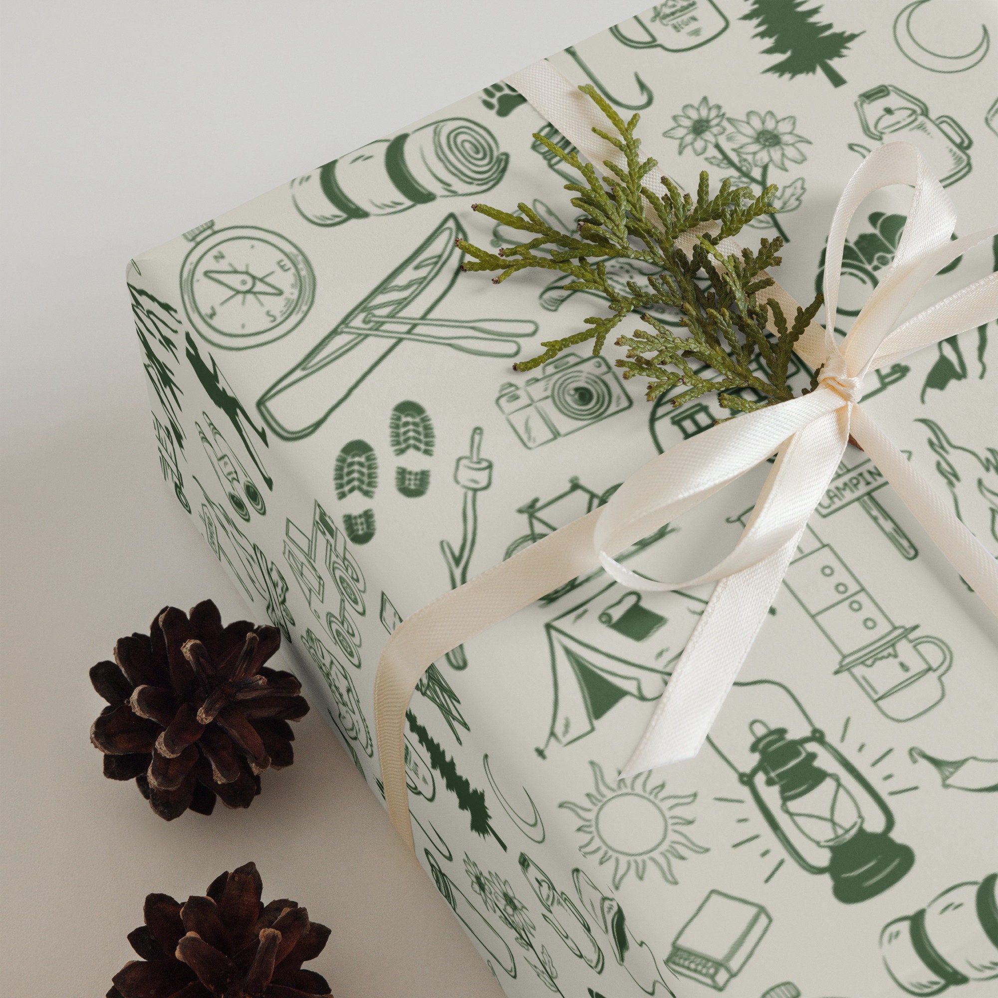 Cute Camper Wrapping Paper Sheets | Kids Camping Wrapping Paper | Kids ...