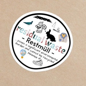 Waste Management Sticker | Sticker Residual Waste | Lettering ...
