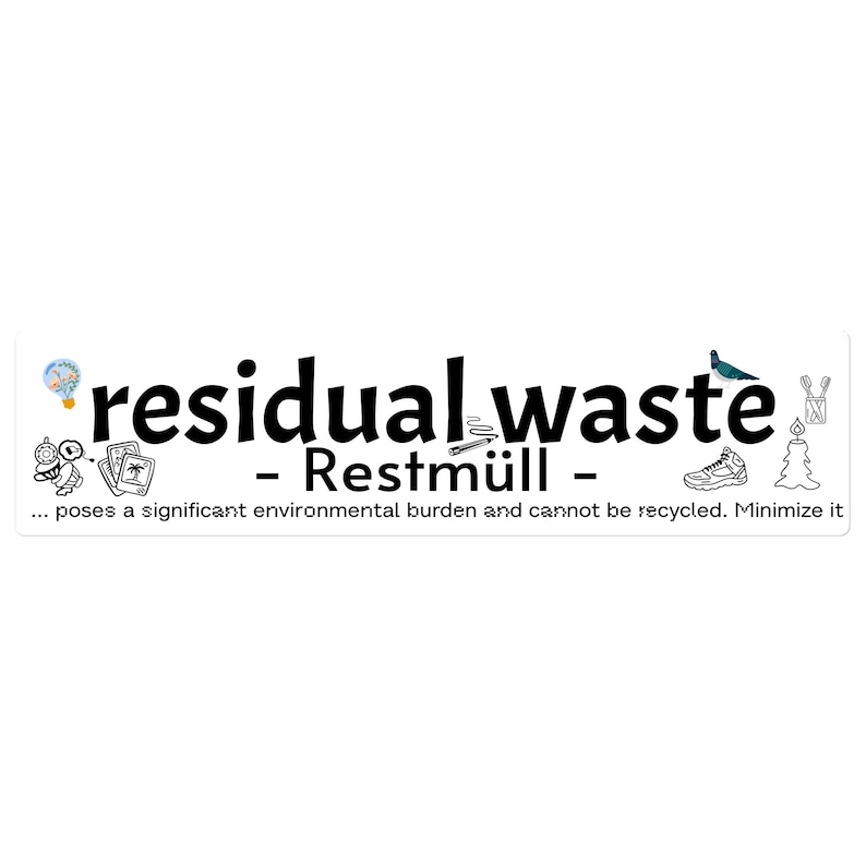 Waste Management Sticker | Sticker Residual Waste | Lettering ...