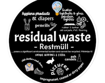 Sticker Trash Bin | Waste Separation Residual Waste | Waste Management ...
