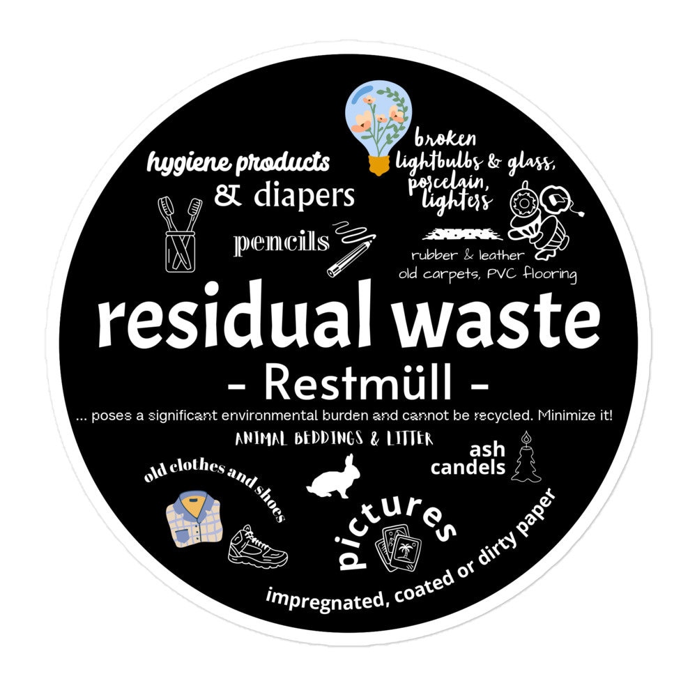 Sticker Trash Bin | Separation Residual Waste | Waste Management ...