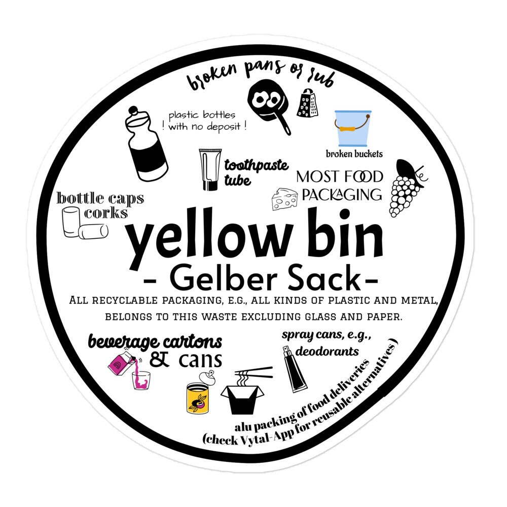 Sticker Waste Separation | Aufkleber Für Mülltrennung | Mülleimer ...