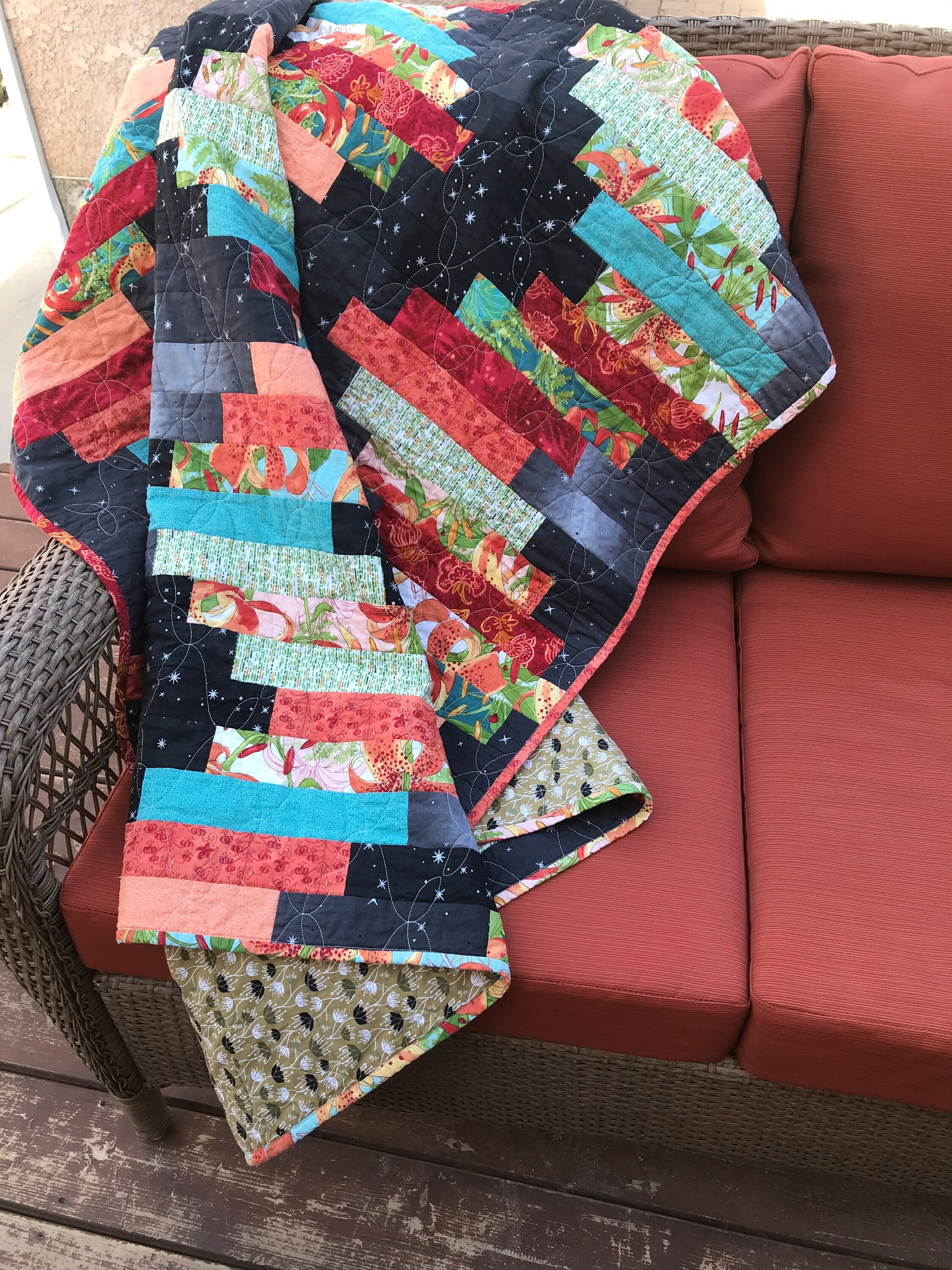 Handmade Throw Quilt Ridiculously Easy Jelly Roll - Etsy Canada