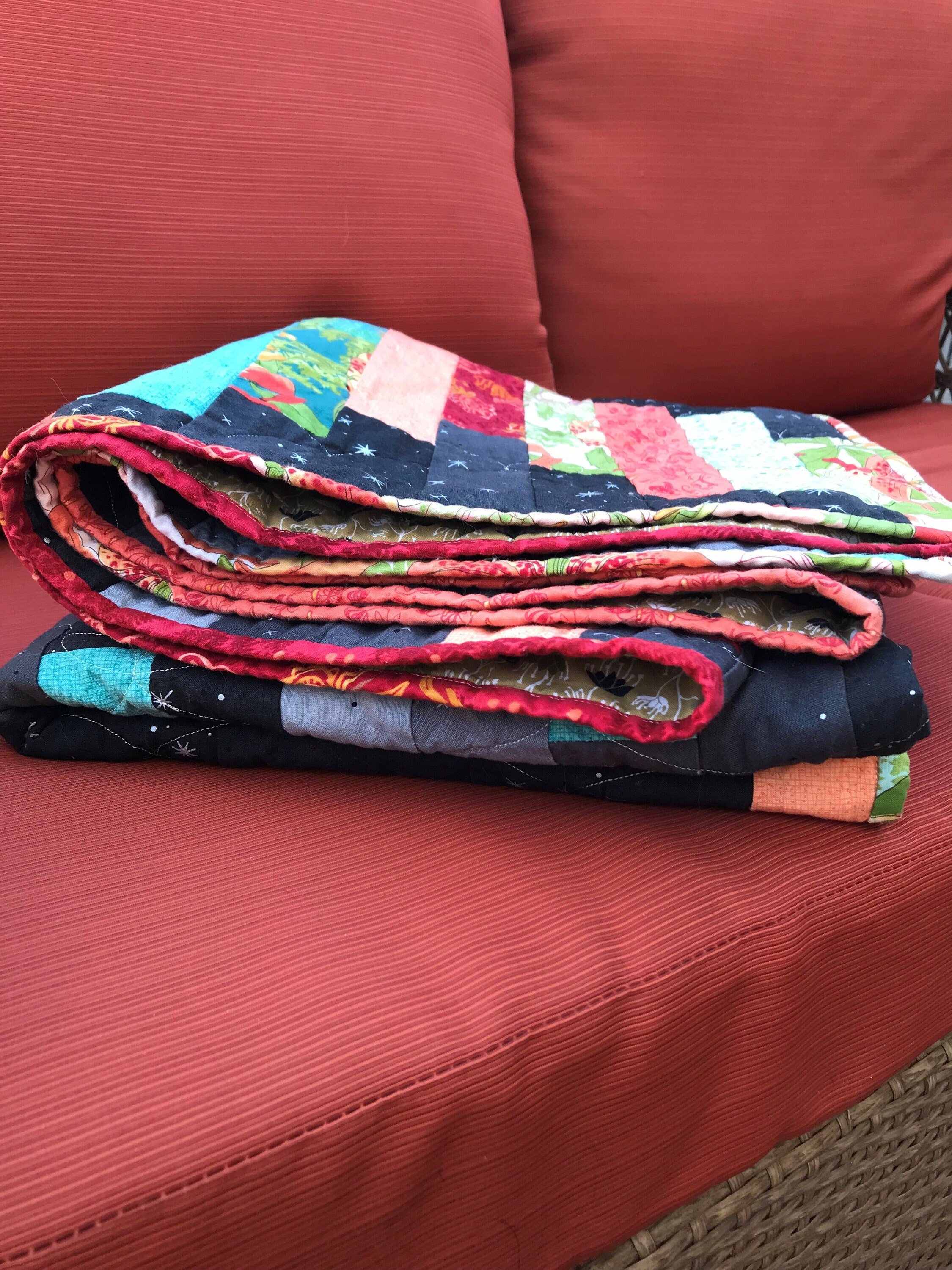 Handmade Throw Quilt - Ridiculously Easy Jelly Roll - Etsy