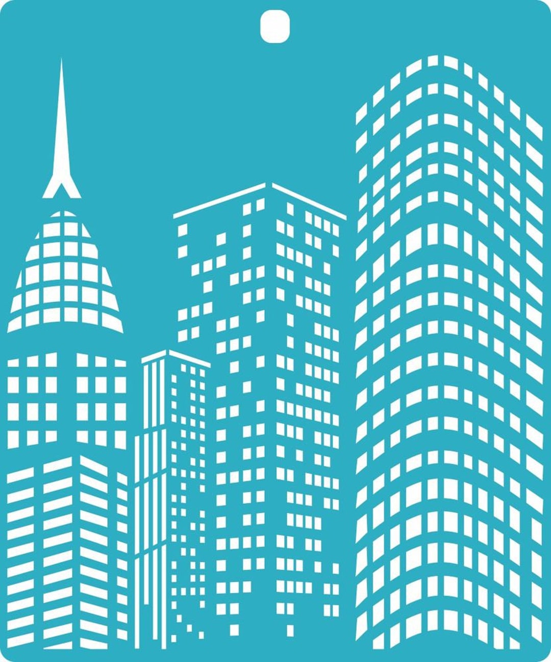 Night City Stencil for Paper, Wood, Canvas, Fabric, Floor, Wall, and ...