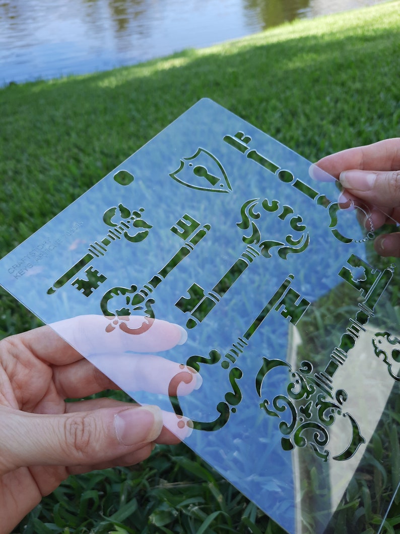 Stencil Vintage Keys, Plastic Stencil, Reusable Stencil, Sturdy ...