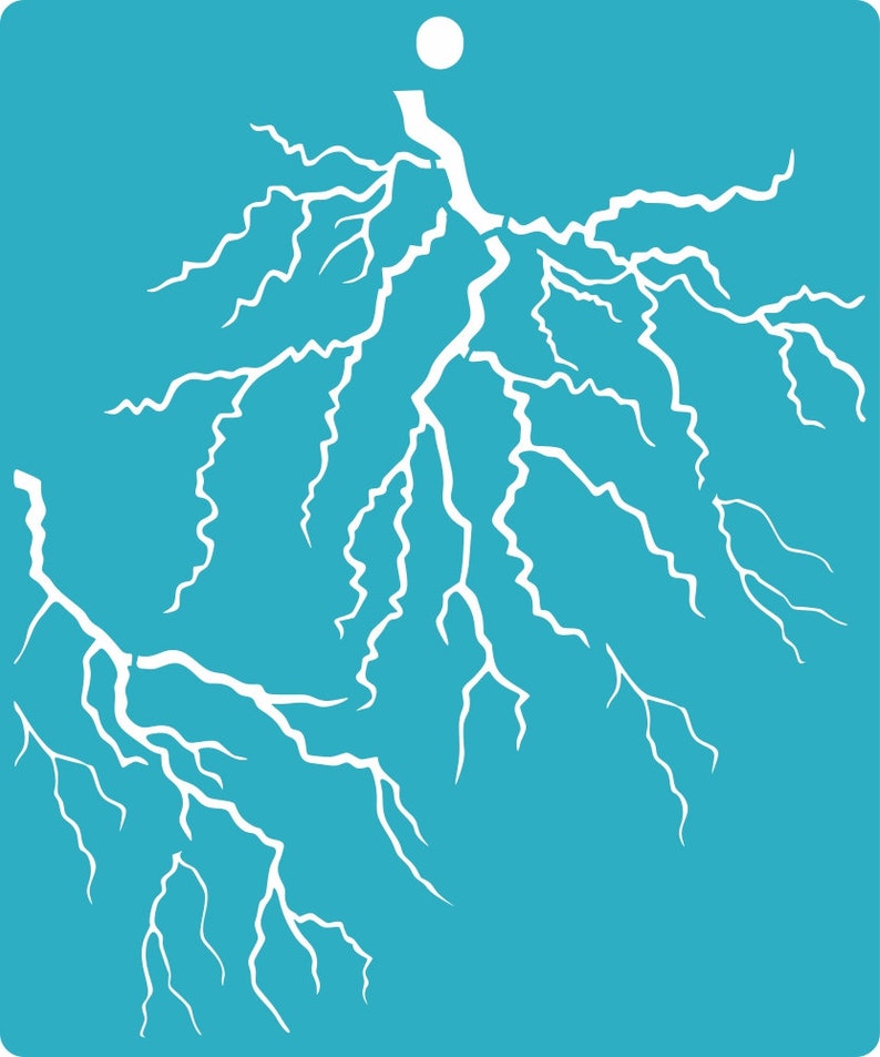 Lightning or Tree Stencil for Paper, Wood, Canvas, Fabric, Floor, Wall ...