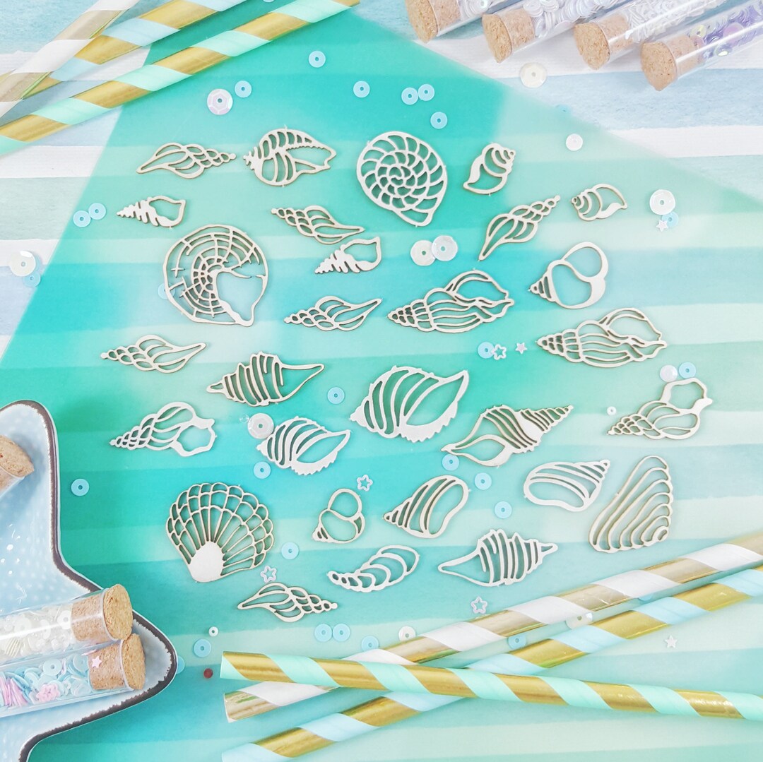 Laser Cut Chipboard - Seashells. Embellishments for Card Making ...