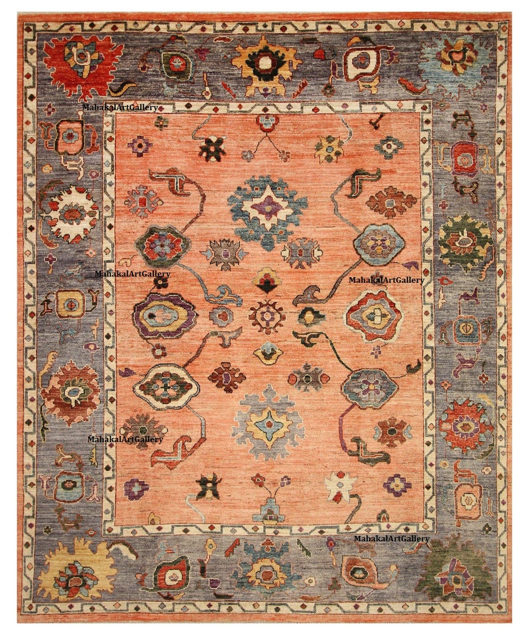 Hand Knotted 8x10, 9x12, 10x14, Wool Oushak Wool Area Rug, Oushak ...