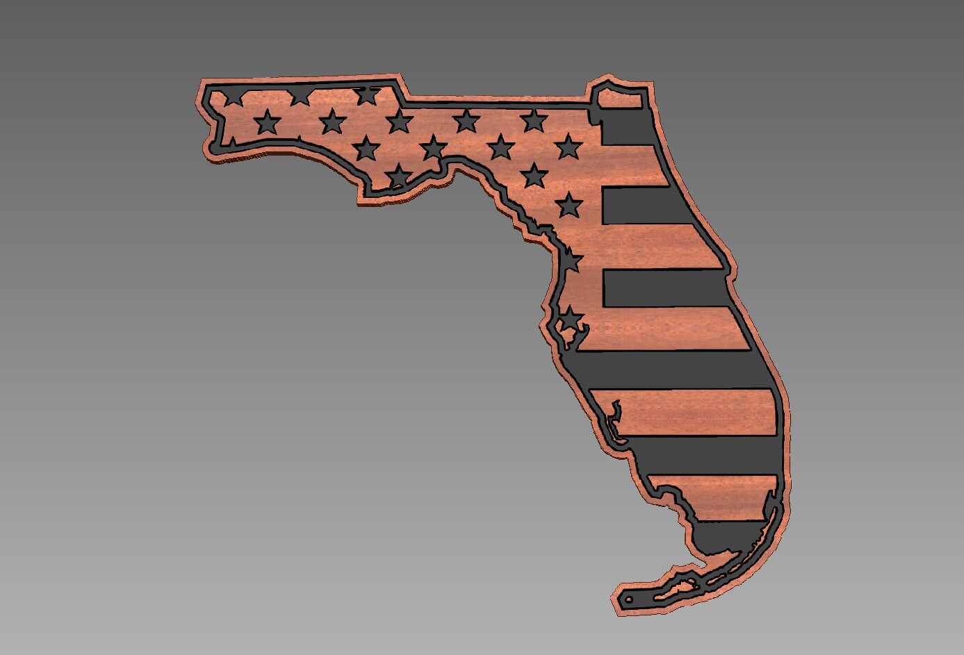 Florida State Outline With US American Flag Cutfile (svg, Dxf, Crv ...