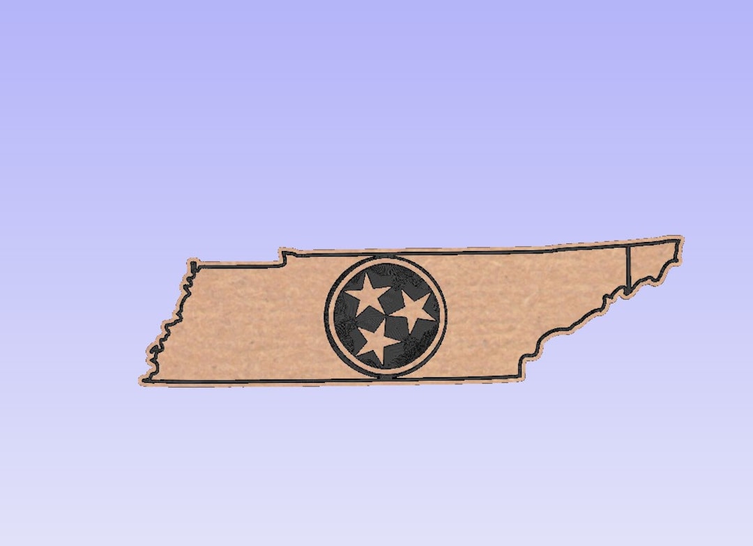 State of Tennessee With State Flag (svg, Dxf, Crv, Lbrn, C2d, Png, Pdf ...