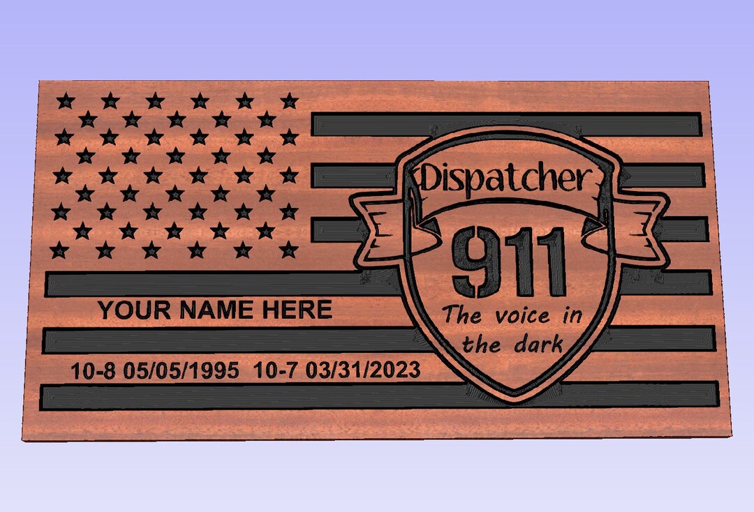911 Dispatcher Flag (svg, Dxf, Crv, Lbrn, C2d, Png, Pdf) - Etsy