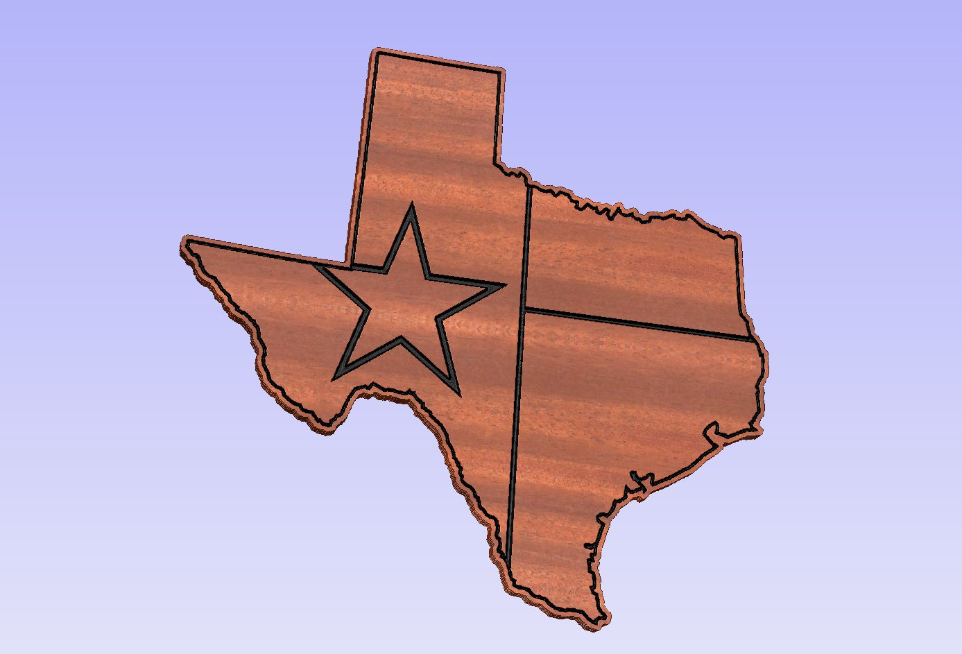 Texas State Outline With State Flag (svg, Dxf, Crv, Lbrn, C2d, Png, Pdf ...