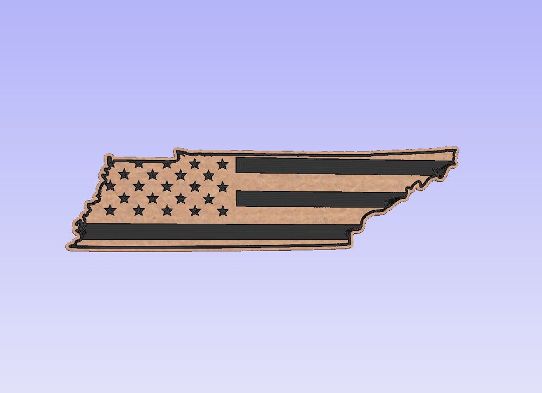State of Tennessee With US Flag (svg, Dxf, Crv, Lbrn, C2d, Png, Pdf) - Etsy