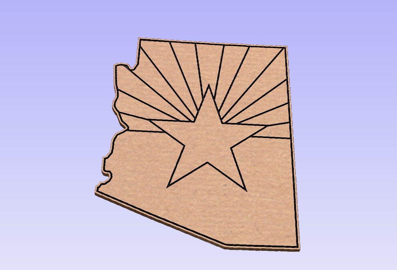 Arizona State Outline With Flag (svg, Dxf, Crv, Lbrn, C2d, Png, Pdf) - Etsy
