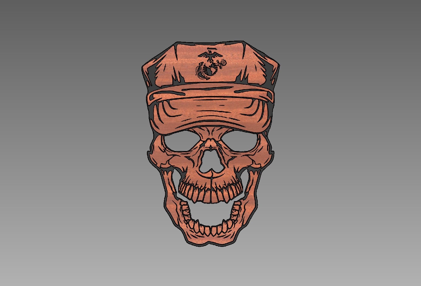 Military Skull With Marine Corps Style Soft Cover Cutfile (svg, Dxf ...