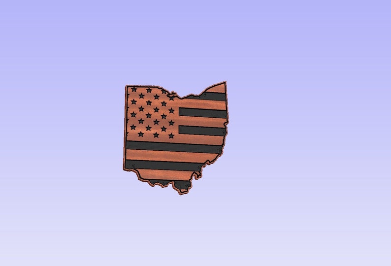Ohio State Outline With US Flag (svg, Dxf, Crv, Lbrn, C2d, Png, Pdf) - Etsy