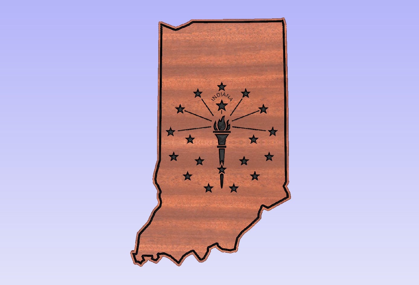 Indiana State Outline With State Flag svg, Dxf, Crv, Lbrn, C2d, Png ...