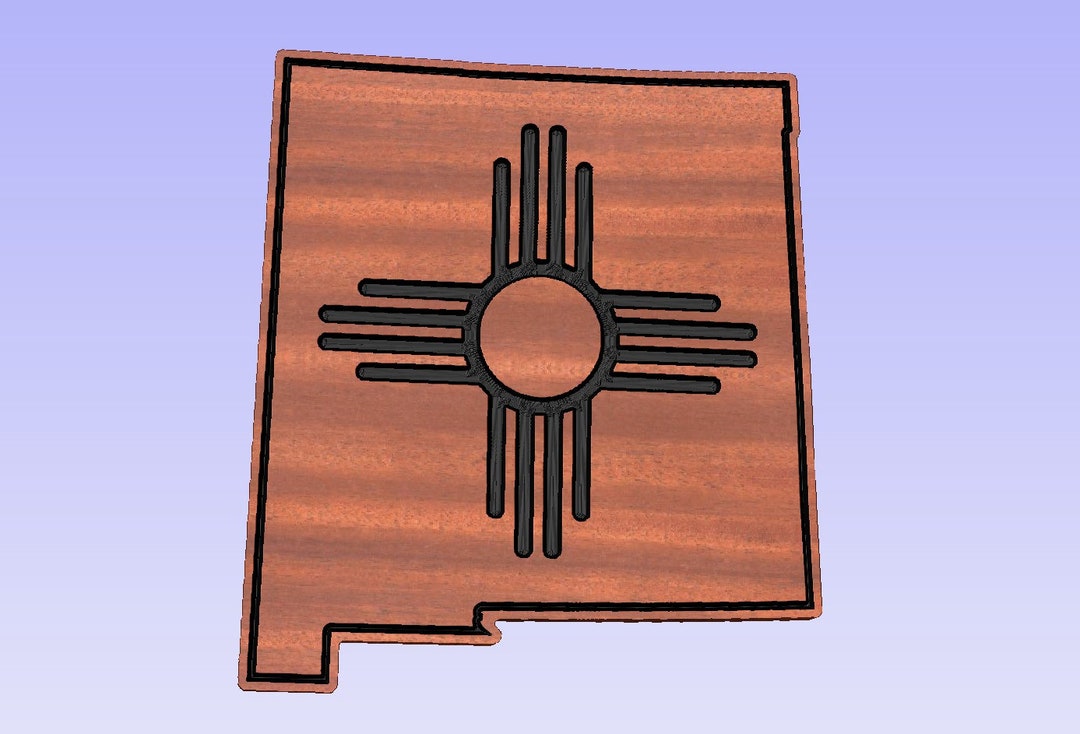 New Mexico State Outline With State Flag (svg, Dxf, Crv, Lbrn, C2d, Png ...
