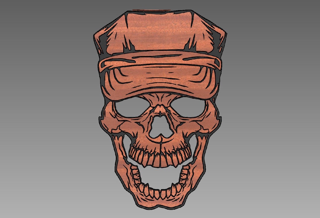 Military Skull With Marine Corps Style Soft Cover Cutfile (svg, Dxf ...