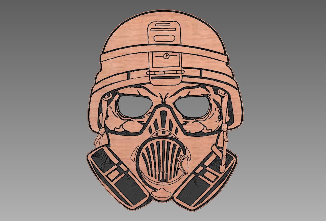 Military Skull Plaque With Gas Mask and Kevlar Helmet Gasmask Plaque ...