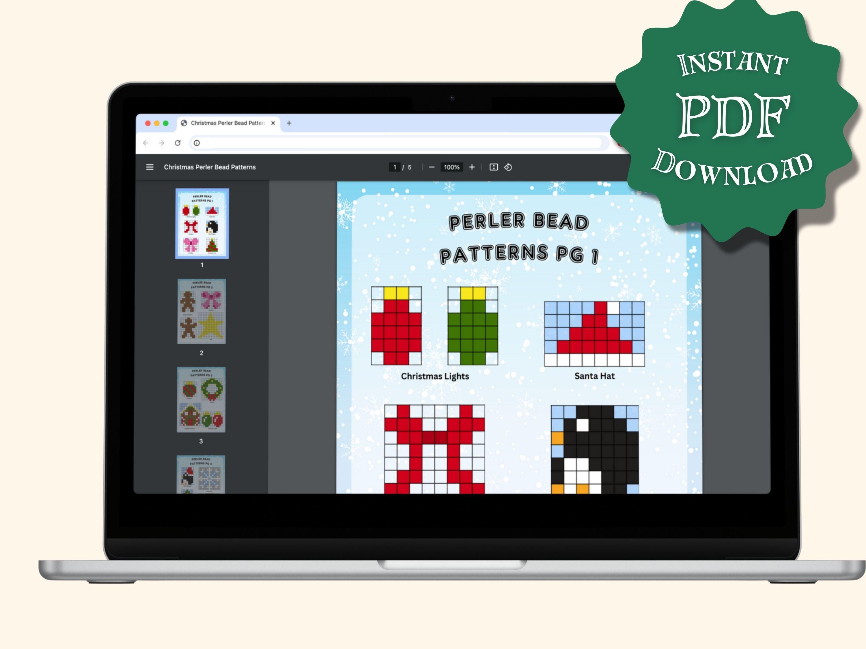 Christmas Perler Beads Patterns | Mini Fuse Beads Patterns Craft Kids ...