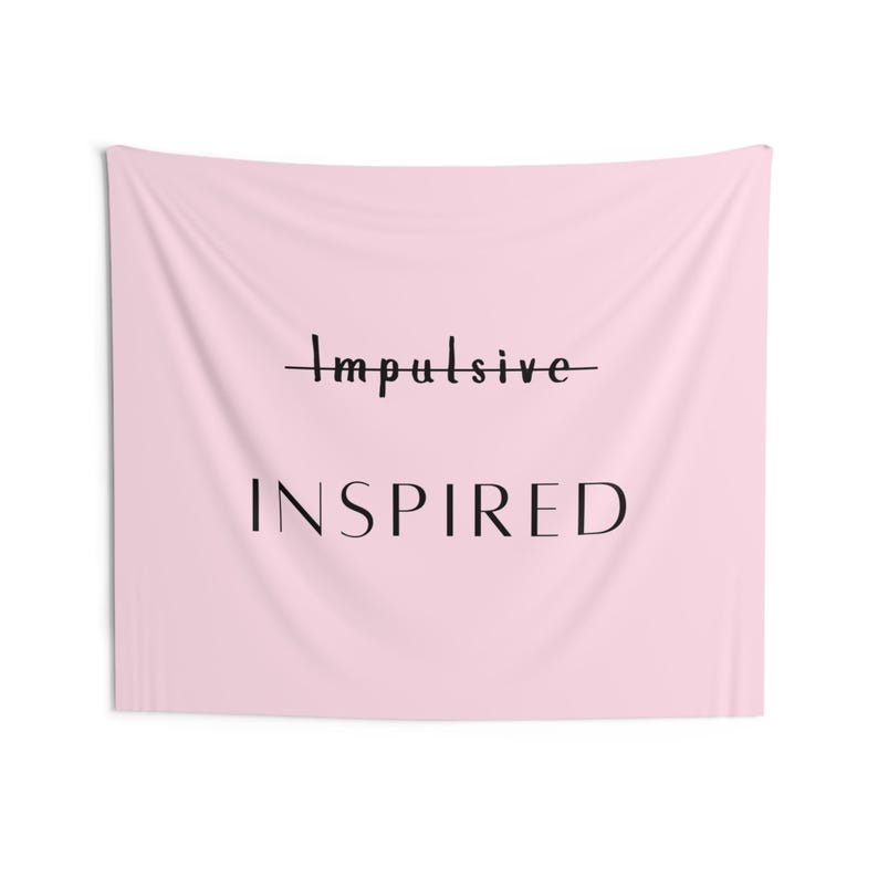Inspired Not Impulsive Soft Pink Wall Tapestry Girls' College, Dorm ...