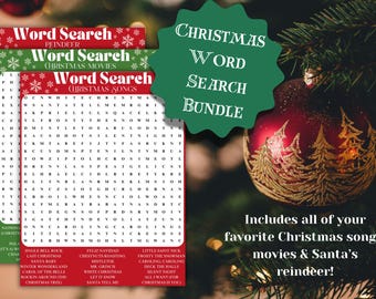 Christmas Word Searches Printable Bundle | Holiday Activity Pack ...