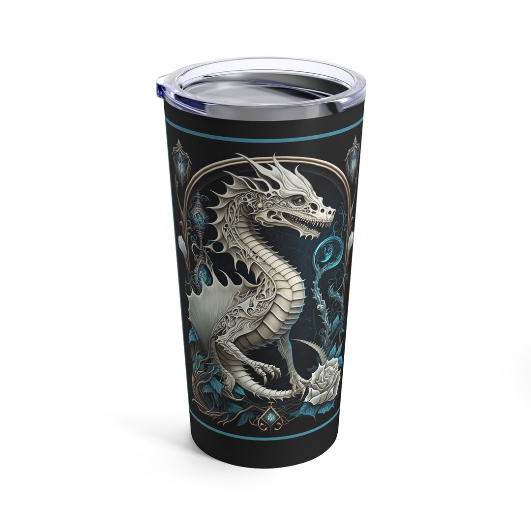 White Dragon Mug, Skeleton Dragon Tumbler, Winged Dragon Tumbler ...