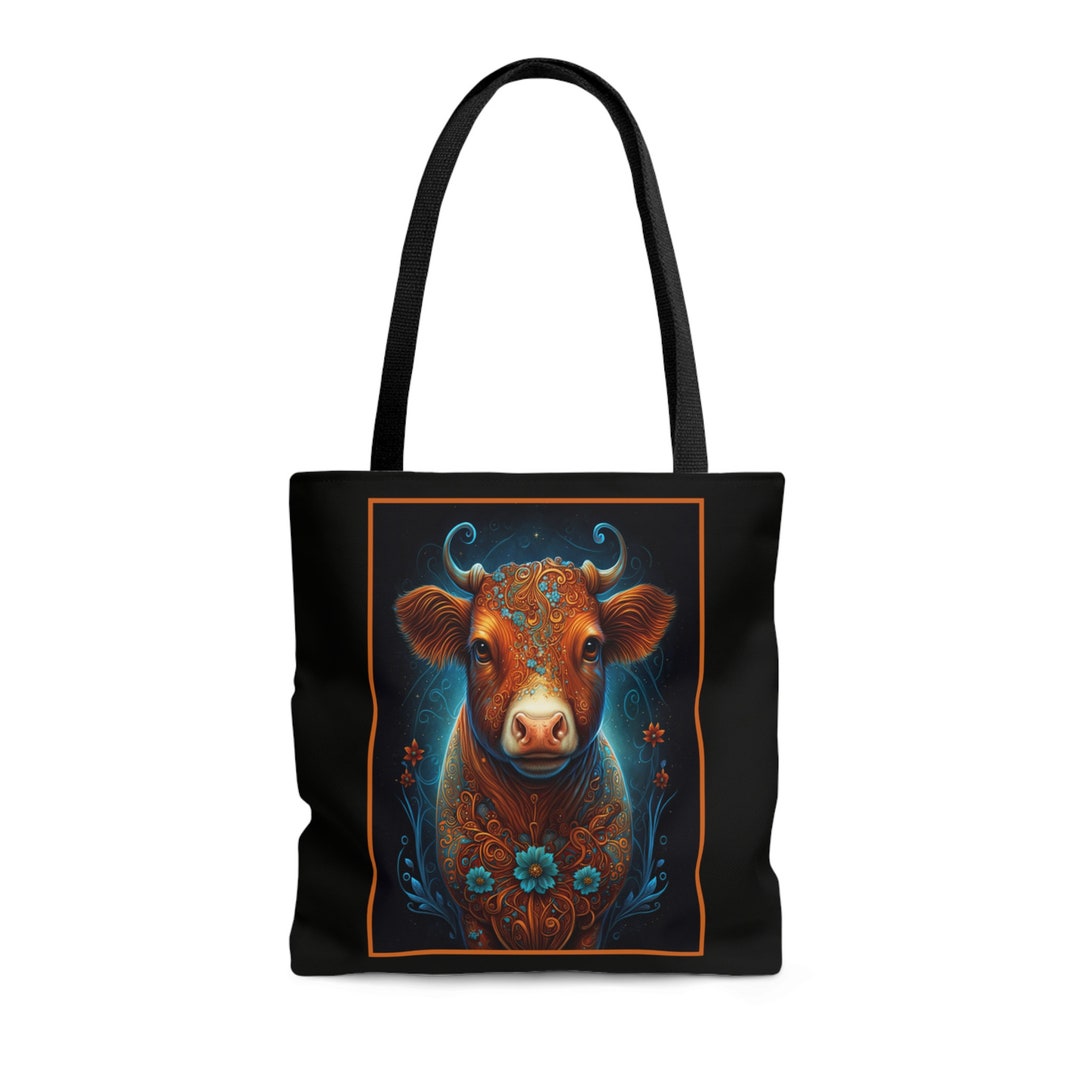 Cow Tote Bag, Brown Cow Bag, Highland Cow, Barnyard Animals, Boho ...
