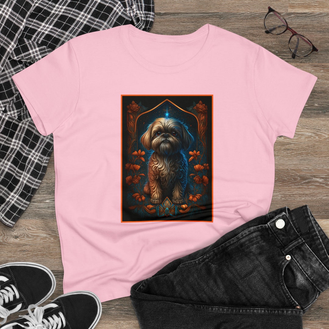 Shih Tzu, Women's Midweight Cotton Tee, T-shirt, Tshirt, Shirt, Dog Mom ...