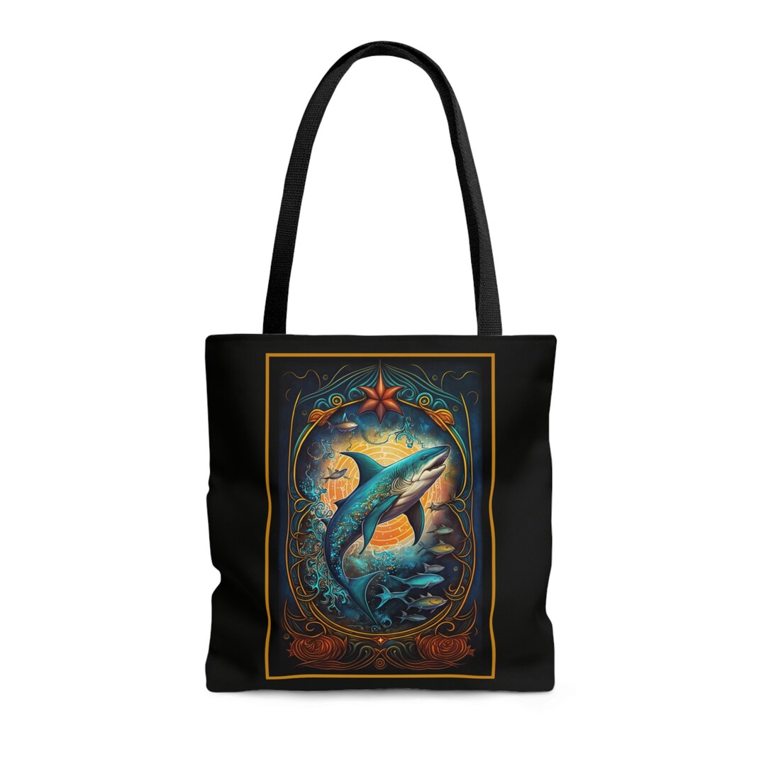 Shark Ocean Tote Bag, Shark Gift for Shark Lovers, Great White Shark ...