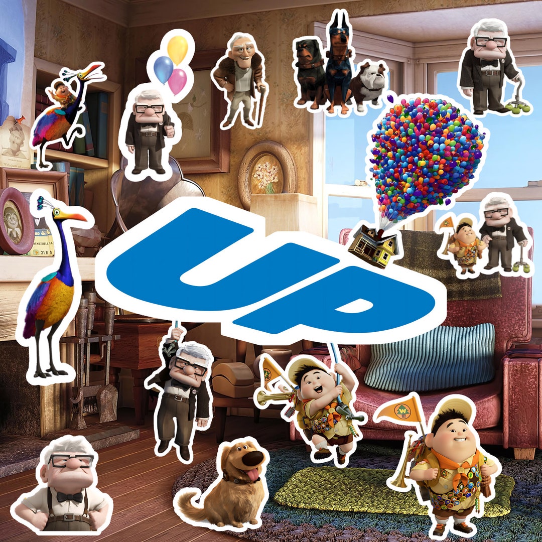 Disney Pixar up Character Stickers - Carl, Russell, Dug, Kevin ...