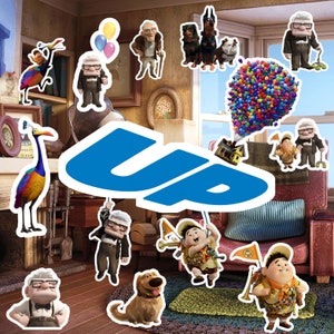 Disney Pixar up Character Stickers - Carl, Russell, Dug, Kevin ...