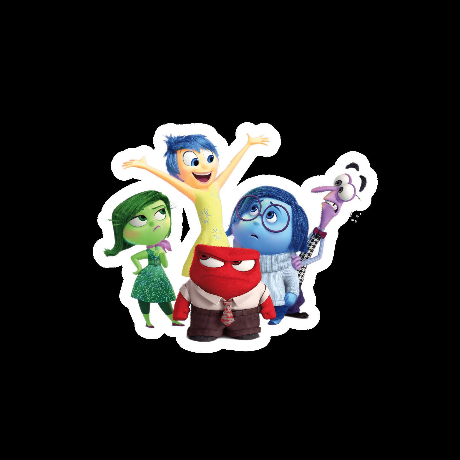 Inside Out Character Stickers - Joy, Sadness, Anger, Fear, Disgust ...