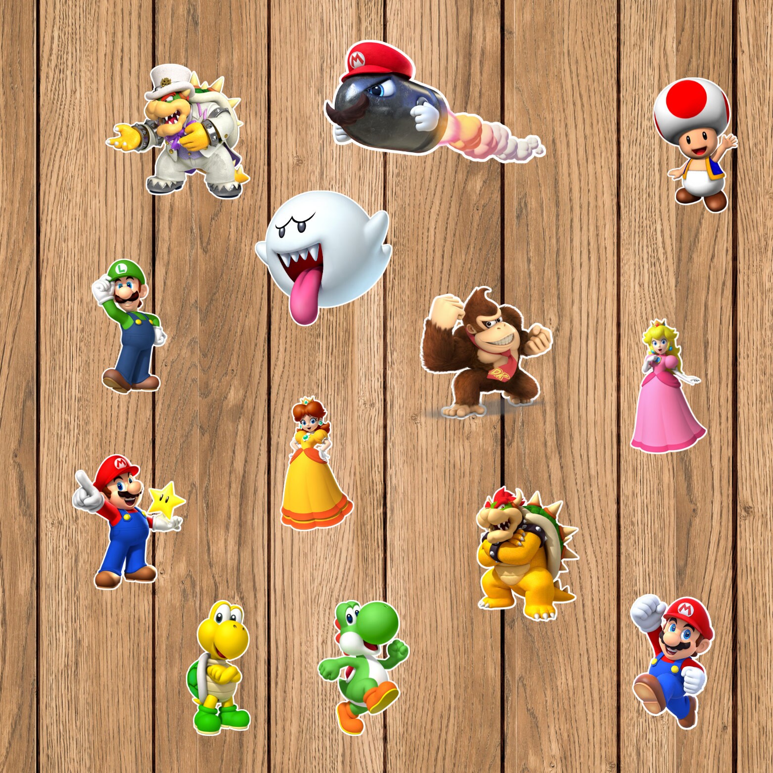 Super Mario Bros Stickers Classic Characters Vinyl Decals - Etsy