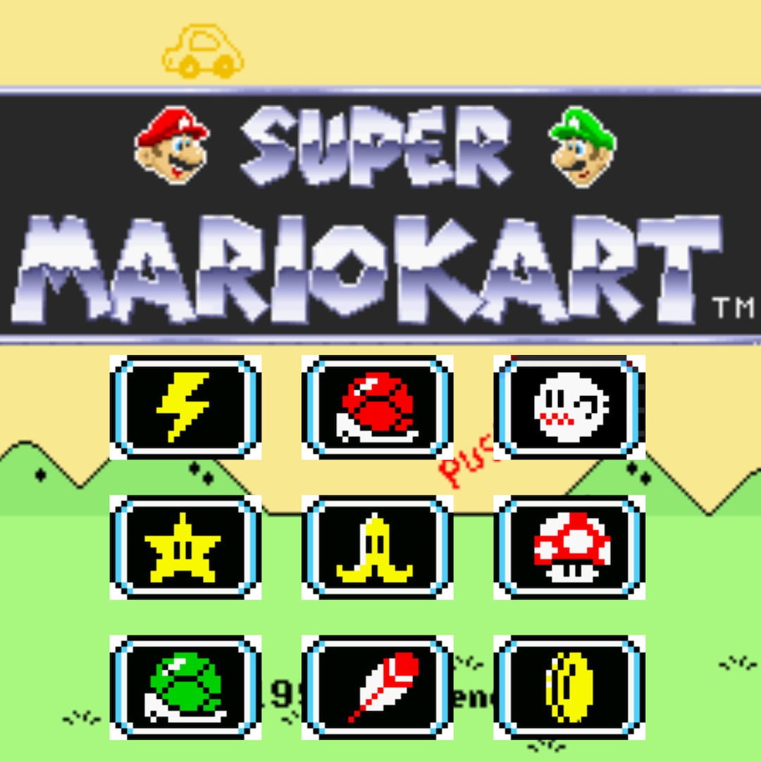 SNES Super Mario Kart Stickers - Classic Game Items - Durable ...
