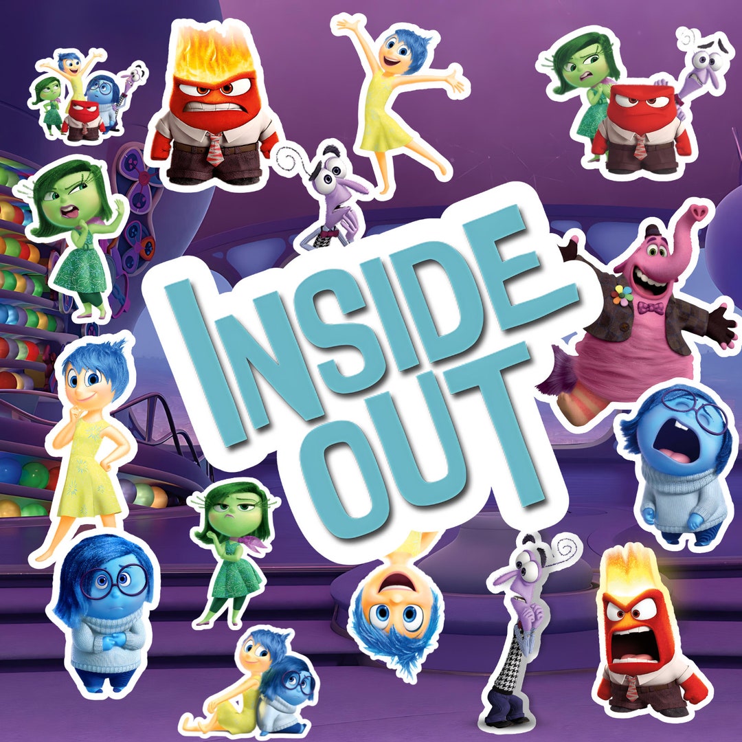 Inside Out Character Stickers - Joy, Sadness, Anger, Fear, Disgust ...